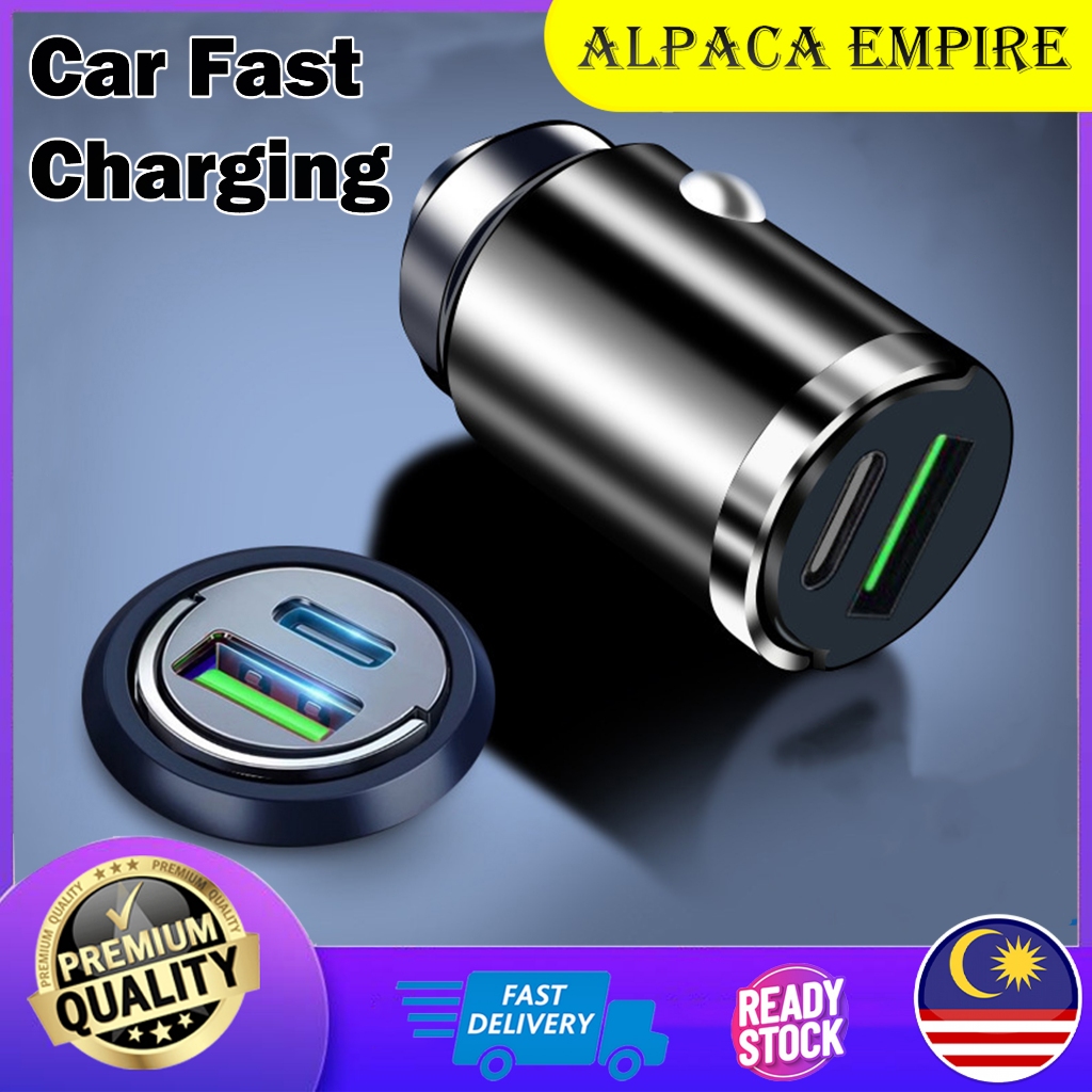 100W Mini Car Phone Charger Tiny Dual Port Adapter Fast Charging Home ...