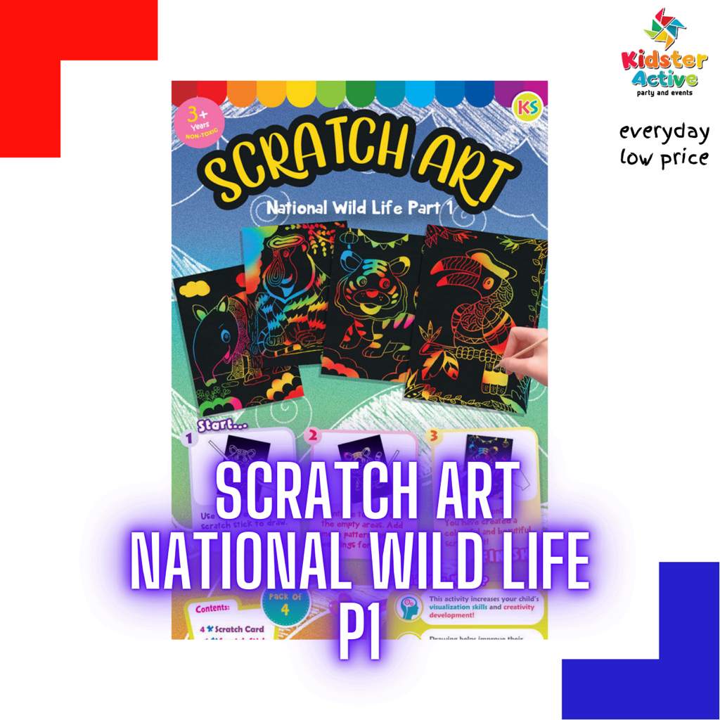 Scratch Art National Wild Life Part 1 - Hornbill, Malayan Tiger ...