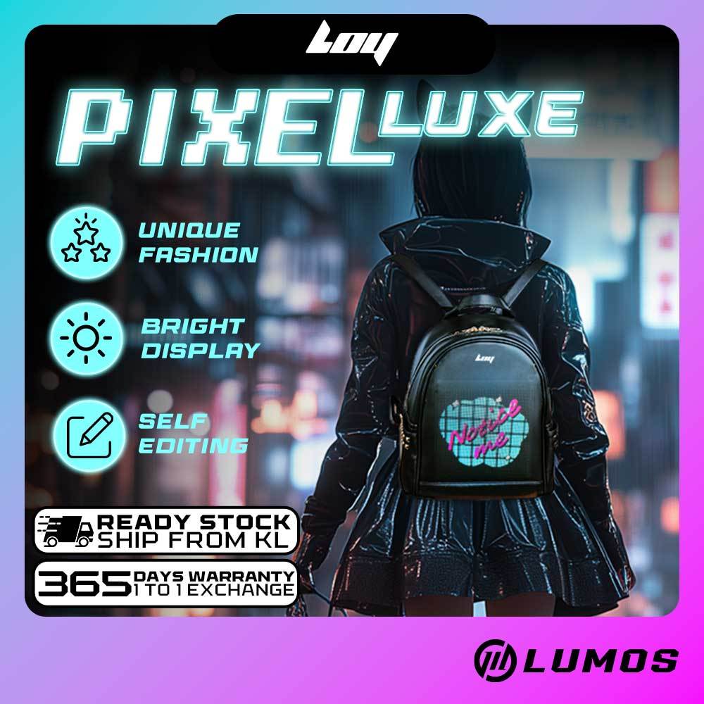LOY Pixel Luxe - LED Backpack Bag with 4096 Pixel Art LED Screen ...