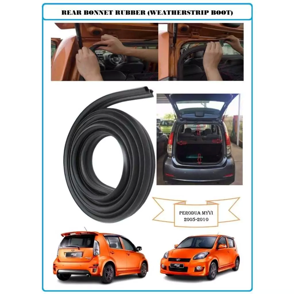Perodua Myvi 2005-2010 Rear Bonnet Rubber / Weatherstrip Boot / Trunk ...