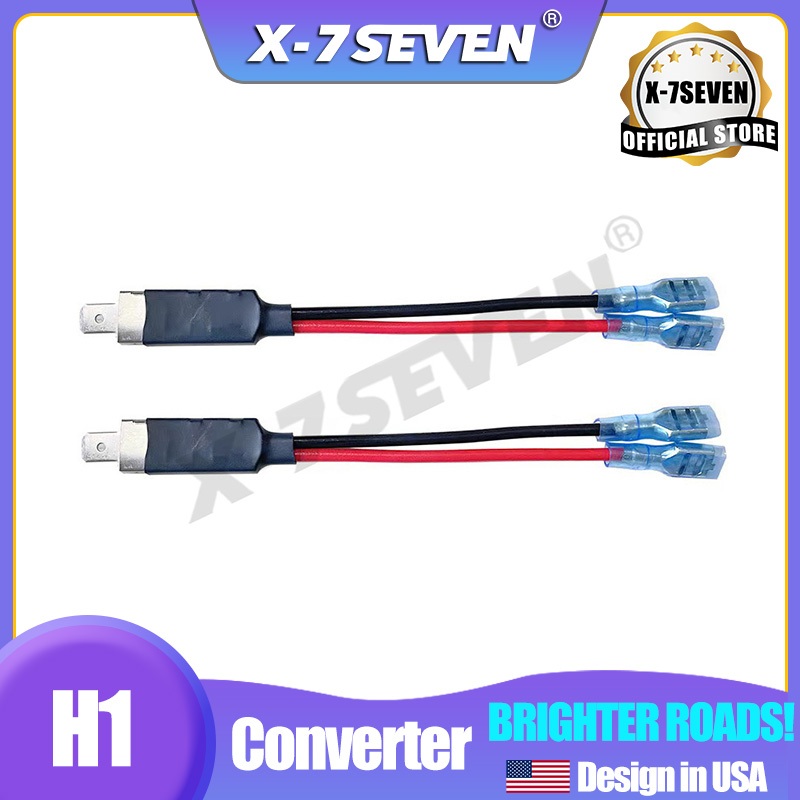 X-7SEVEN For H1 Socket 1 Pin Convert to 2 Pins Adapter Wire LED ...
