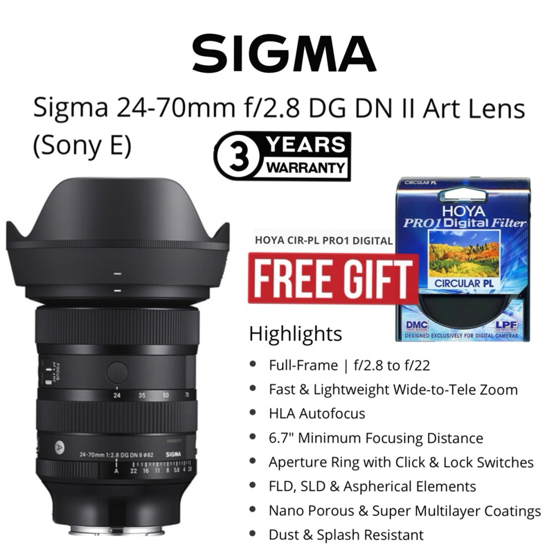 (NEW VERSION)SIGMA 24-70MM F/2.8 DG DN II ART LENS MARK II FOR SONY E ...