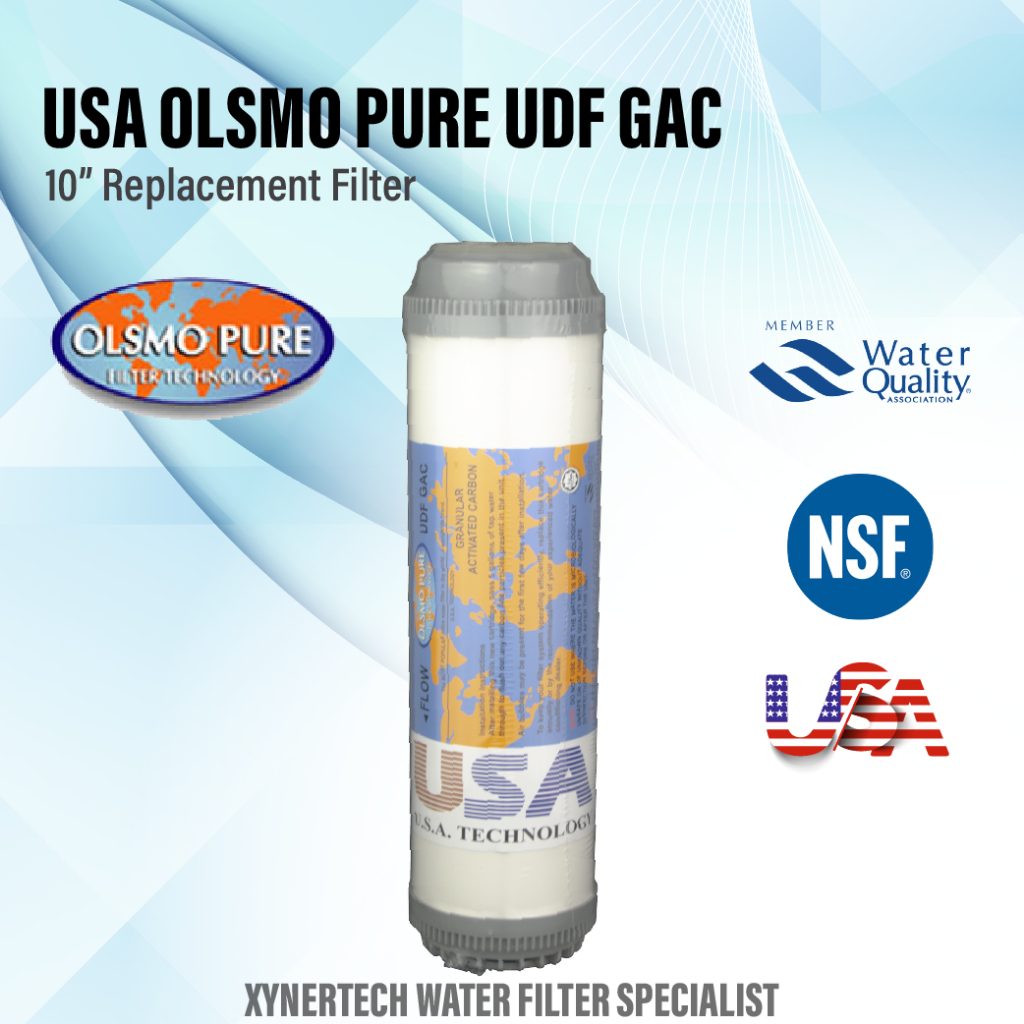 10" INCH OLSMO PURE UDF GAC Granular Activated Carbon Block Filter ...