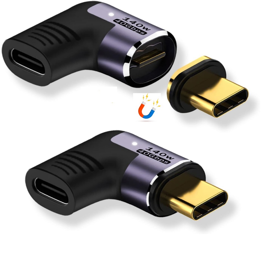 PD3.1 140W 40Gb 90 degree L shape elbow Magnetic Type-C To USB-C 4K ...