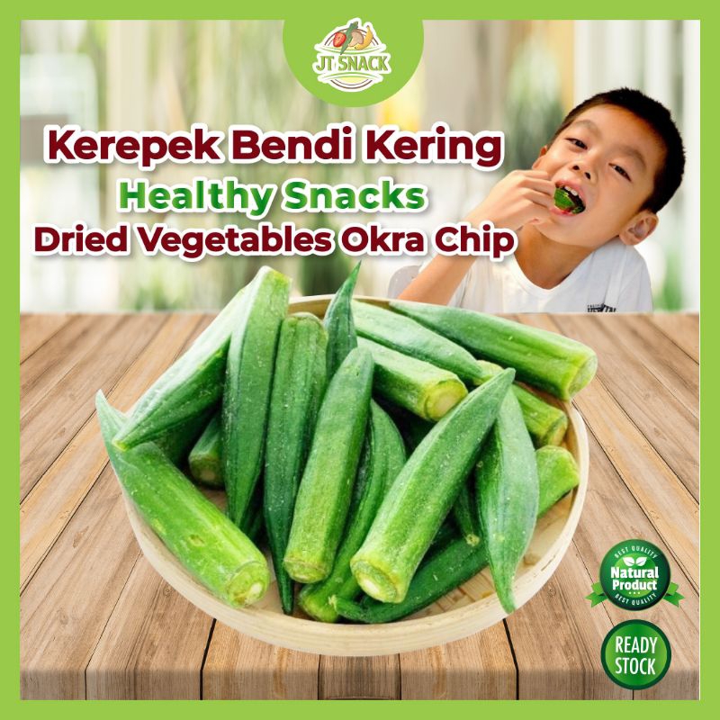 【50-500g】Vegetarian Dried Okra Chip Dried Vegetables Kerepek Sayur ...