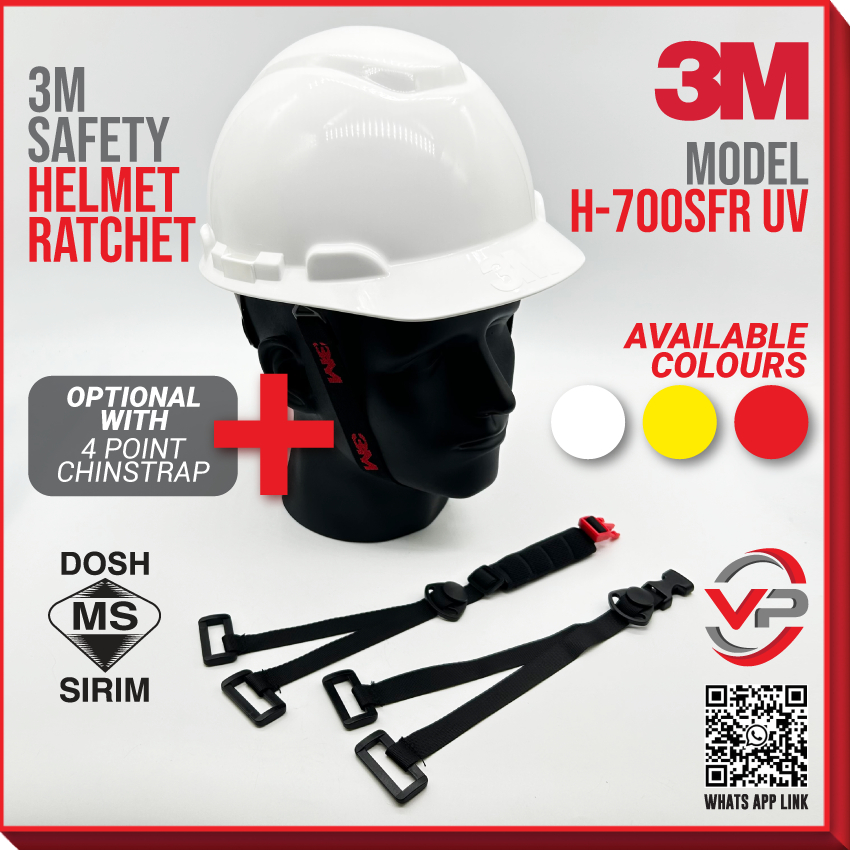 3M™ SECURE FIT™ RATCHET HARD HAT H-700SFR-UV SAFETY HELMET YELLOW/WHITE ...