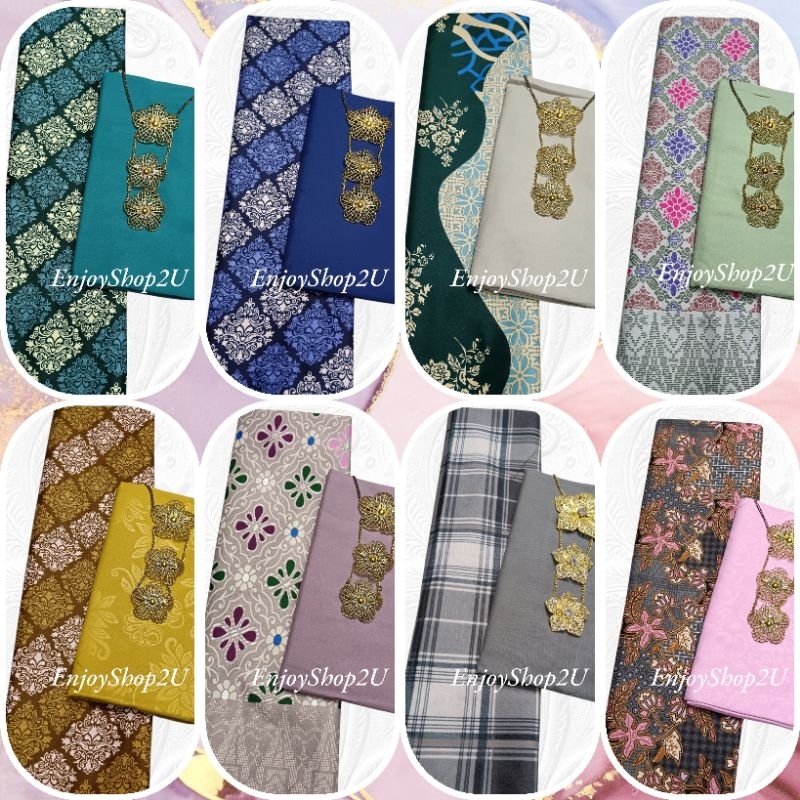 Kain Set Kain match batik Cotton Kain 3D baju Kurung Kebaya | Shopee ...