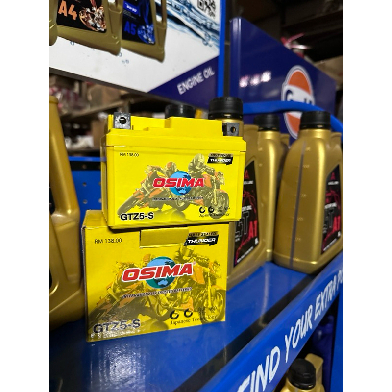 Osima battery YTZ5S-BS 12V5Ah BATERI Gel Battery Motorcycle Y15ZR y15 ...