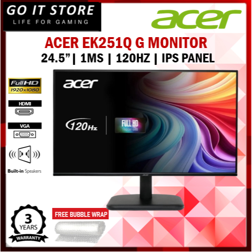 ACER EK241Y G / EK251Q G 120Hz / EK251Q E 100Hz 24.5" IPS FHD 1MS AMD ...