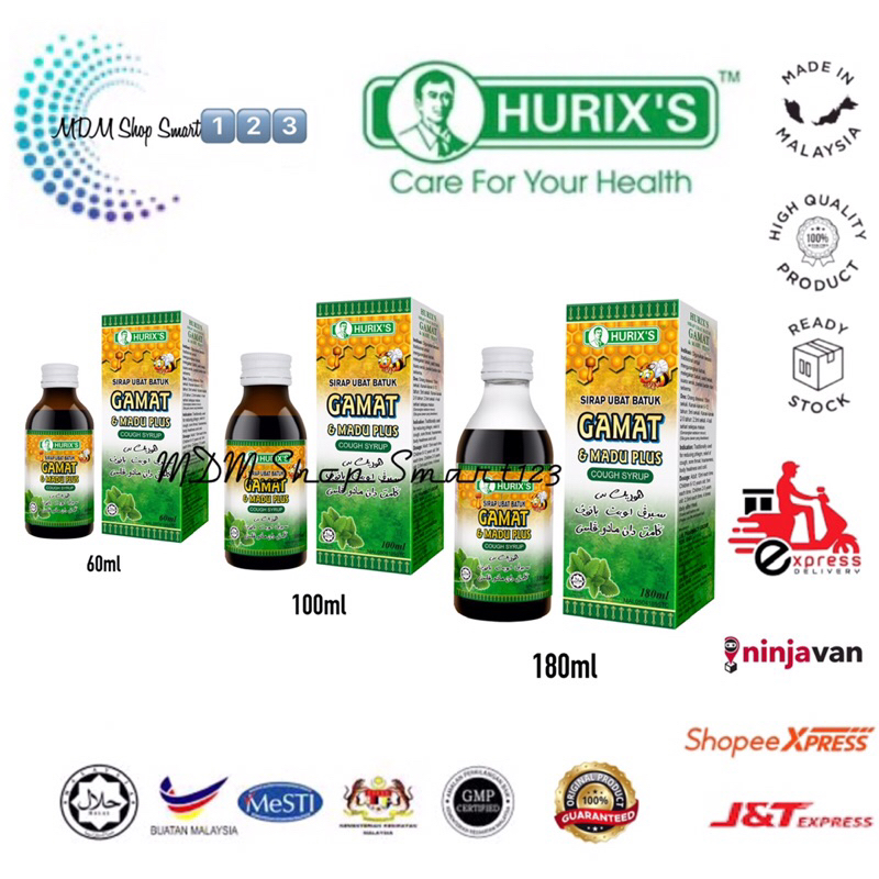 HURIX'S SIRAP UBAT BATUK GAMAT & MADU PLUS 60ML / 100ML / 180ML 💯 ...