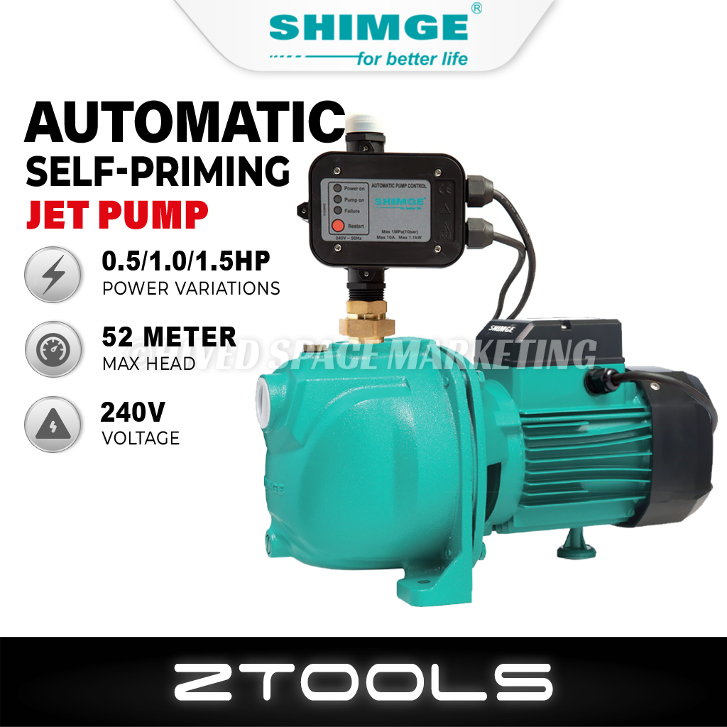 SHIMGE Automatic Self-Priming Jet Pump 0.5HP 1HP 1.5HP Water Booster ...
