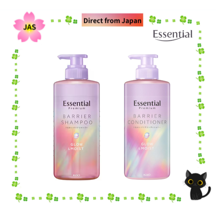 KAO Essential Premium Glow & Moist Barrier Shampoo / Conditioner 450ml ...