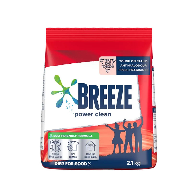 Breeze Detergent Powder Power Clean 2.1kg | Shopee Malaysia