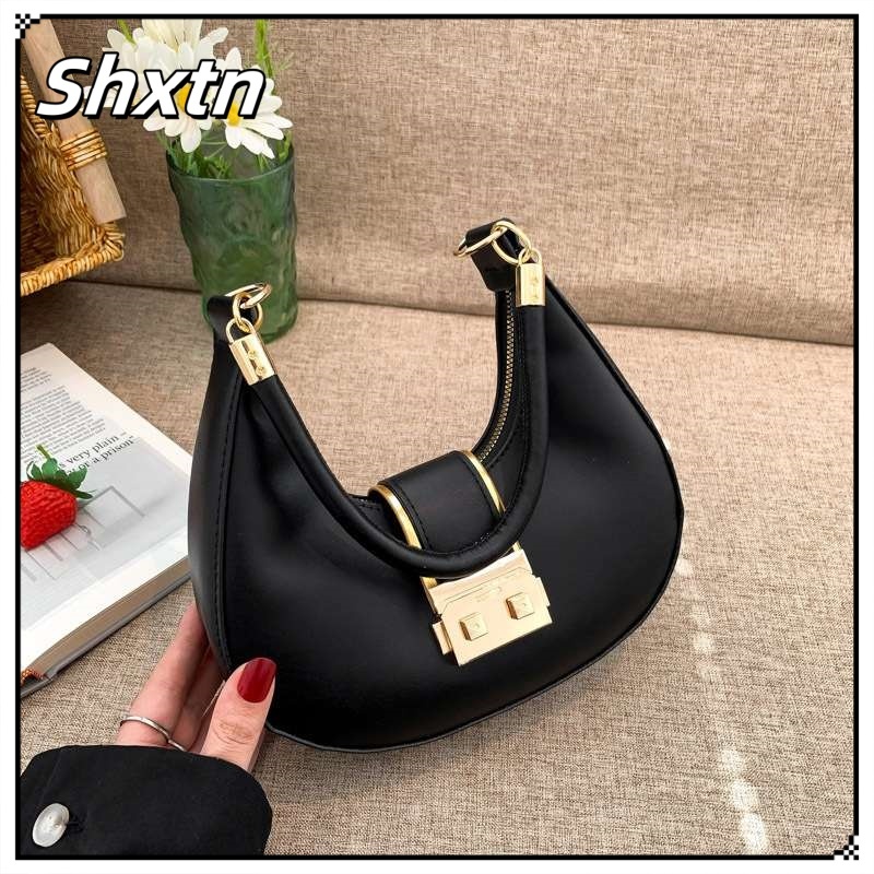 Shxtn Tekstur Mewah Half Moon Handbag Women Pelbagai Warna Under Arm ...