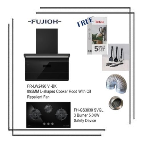Fujioh FR-LW2490 V 895mm L Shaped Cooker Hood with Oil Repellent Fan ...