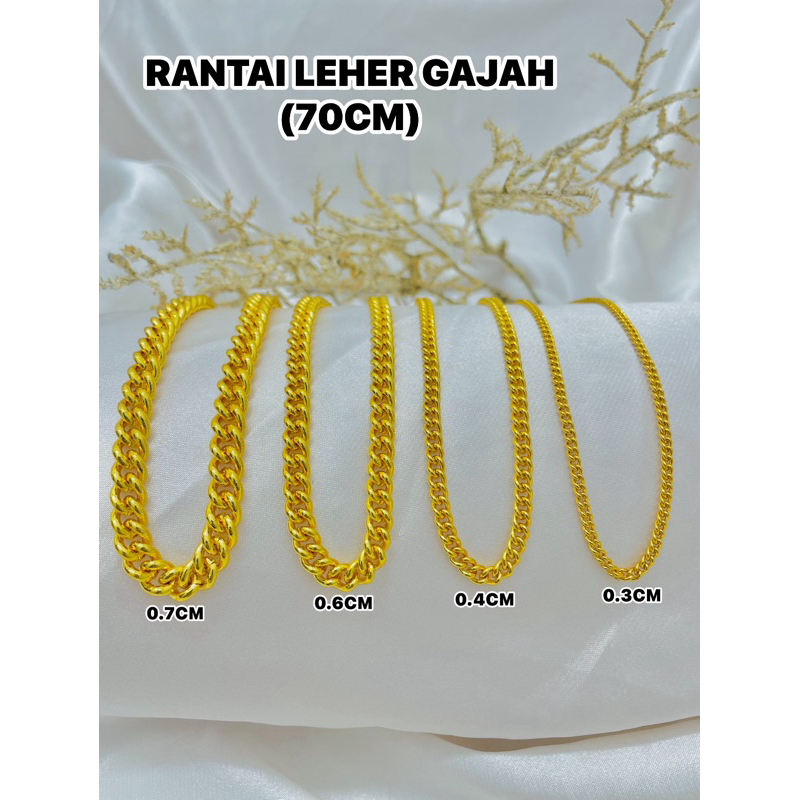 EMAS BANGKOK RANTAI LEHER GAJAH PADU | Shopee Malaysia