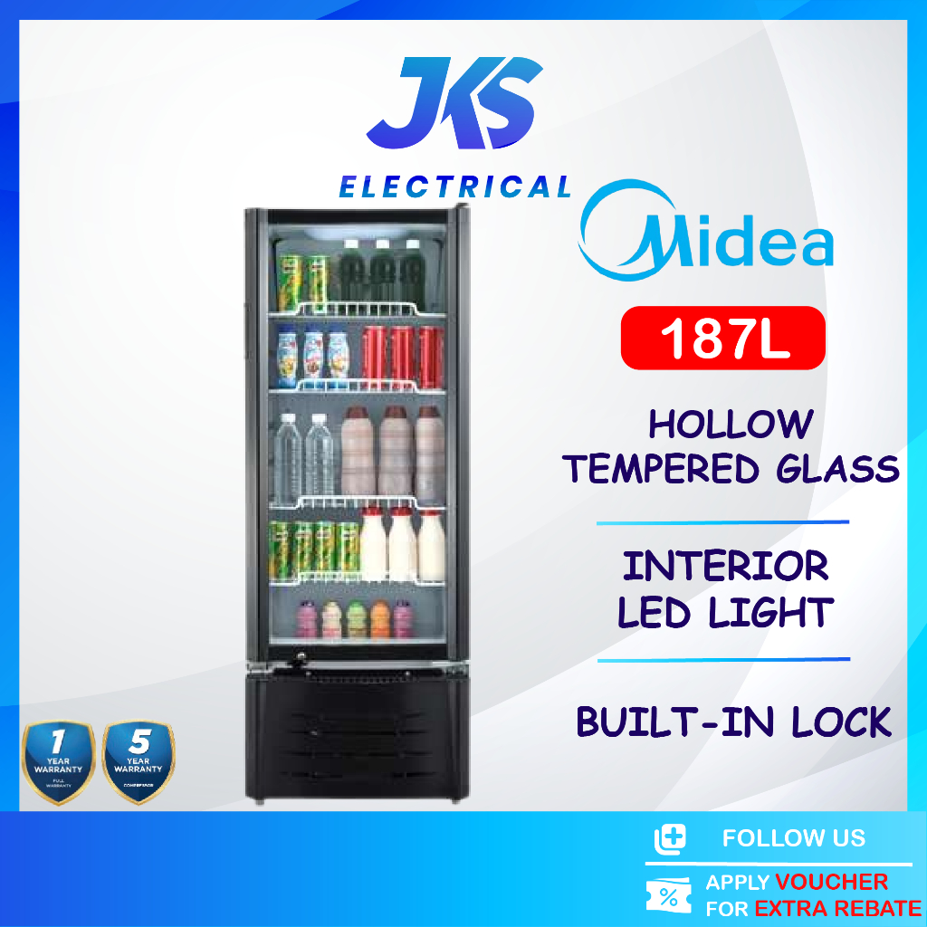 【FREE SHIPPING】Midea 187L - 980L Showcase Chiller Fridge | Commercial ...