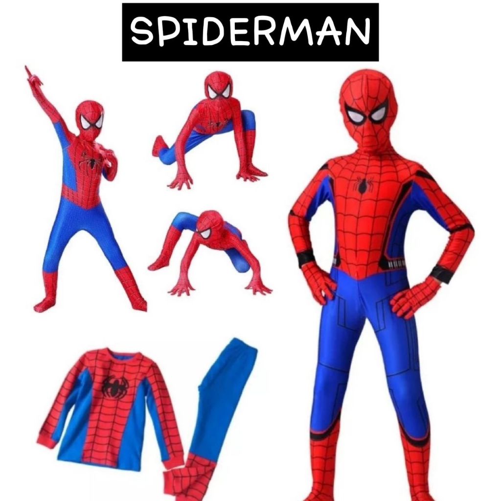 SPIDERMAN CARTOON COSTUME/BAJU CARTOON ANAK/BAJU CARTOON SET KANAK ...