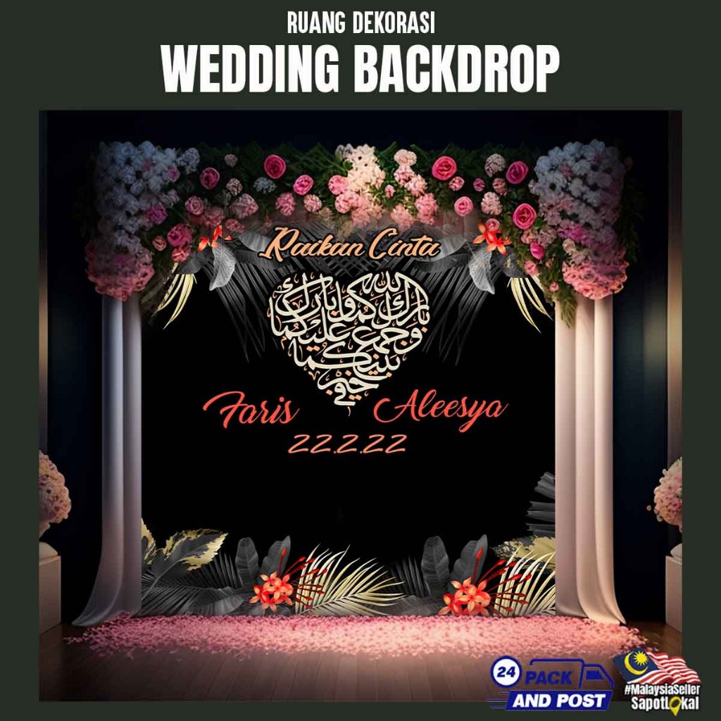 Banner Wedding / Backdrop 3D / Backdrop untuk Majlis Khawin Cantik ...