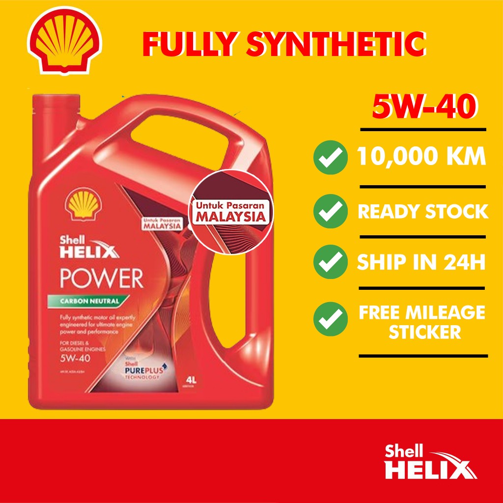 Shell Helix Power 5W-40 Fully Synthetic Engine Oil (4L) | Shopee Malaysia