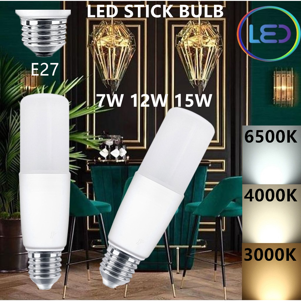 LED Stick Bulb 7W 12W 15W Ceiling Light Lampu Siling Energy Saving Bulb ...