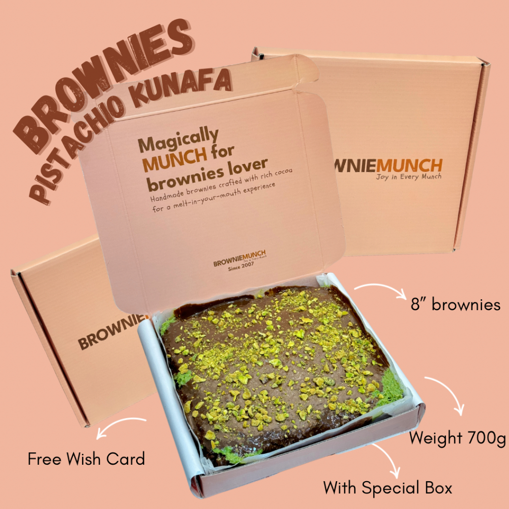 PREMIUM BOX 8" KUNAFA Brownies Bar Browniemunch Classic dengan ...