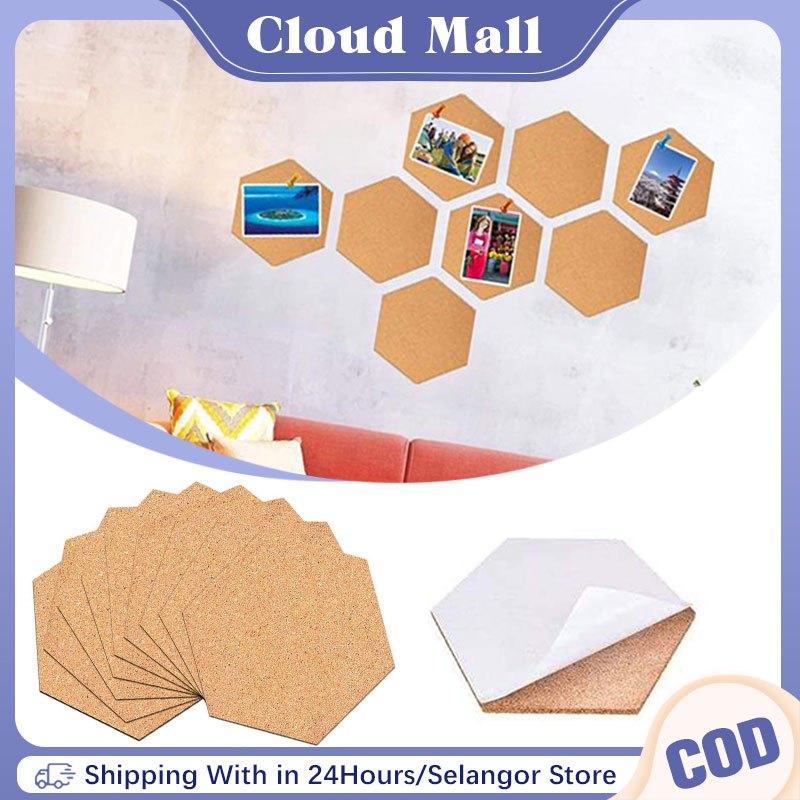 Cork Board Tiles Self-Adhesive Wall Drawing Office Home Wood Photo ...