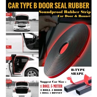Car Door Edge Rubber Seal Strip Soundproof Sound Insulation Silencer ...