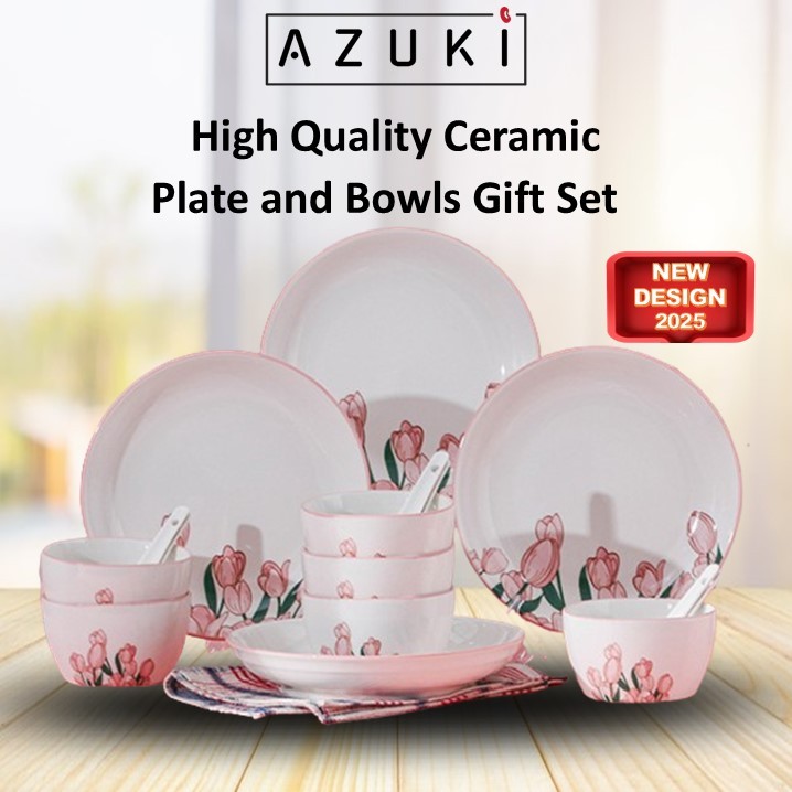 AZUKI Ceramic Dinnerware Gift Set With Box Bowl Set Mangkuk Pinggan ...