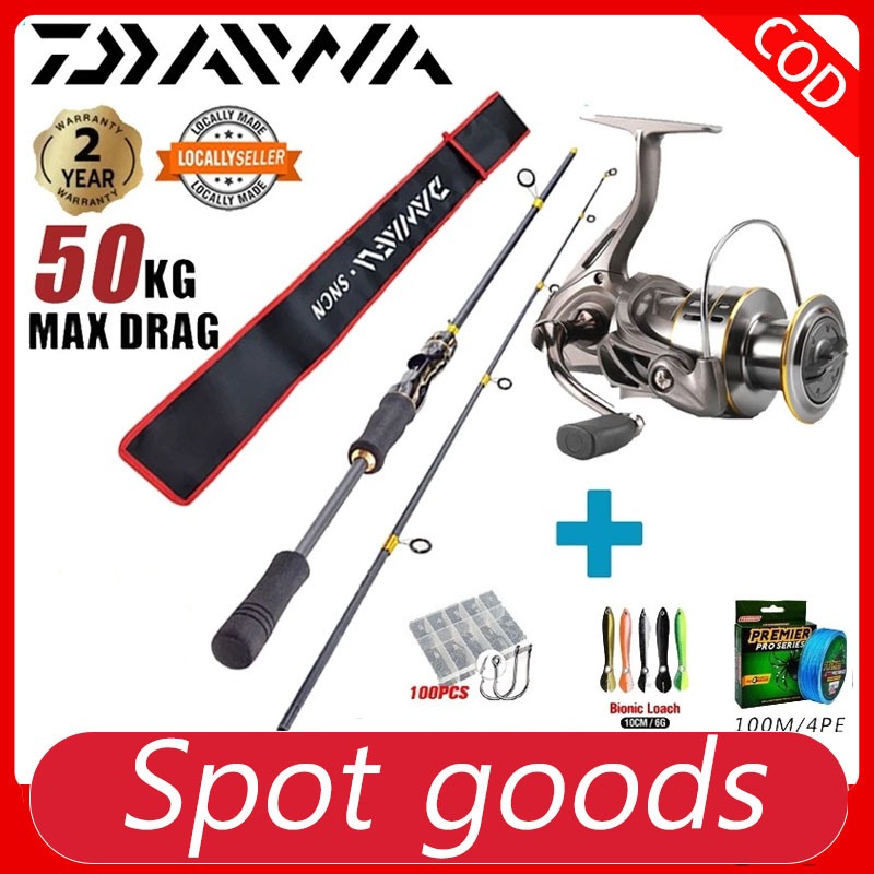 DAIWA Fishing rod set joran pancing 1 Set Fishing Rod Spinning Reel Fishing Reel Jigging Rod ...