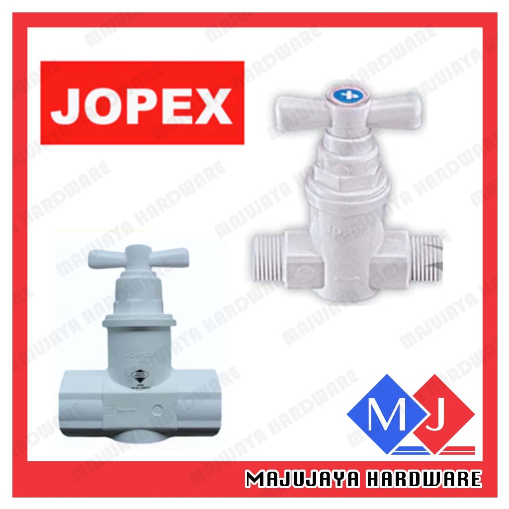 Jopex Pvc Stopcock SC01W (1/2",3/4",1") (15mm,20mm,25mm) Bathroom ...