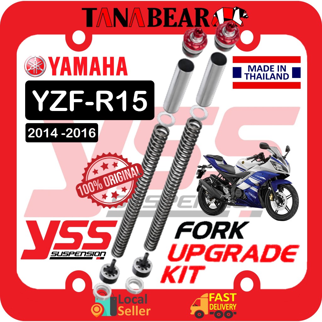 YSS R15 Fork Upgrade Kit (Full Set Adjustable Top Cap Preload) YZF-R15 ...