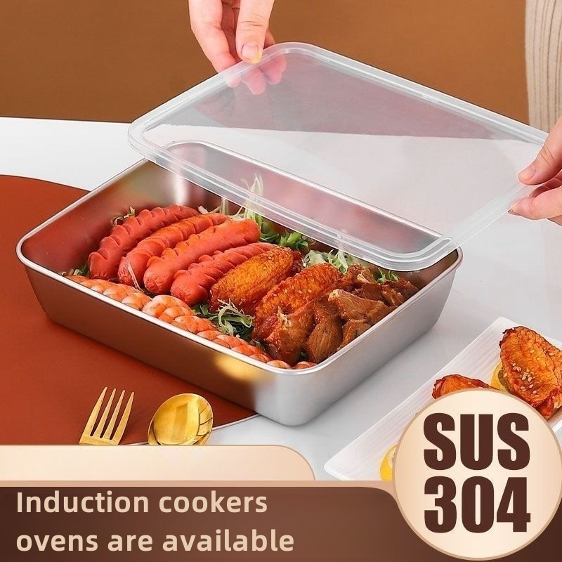 Stainless Steel Organizer Crisper Fresh-Keeping Storage Box with Lid ...