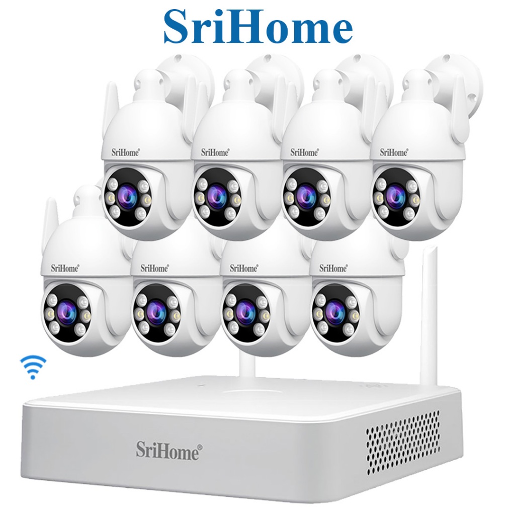 NVR 8 Channel CCTV 8 Camera Wifi Wireless System SriHome NVS011-IPC059 ...