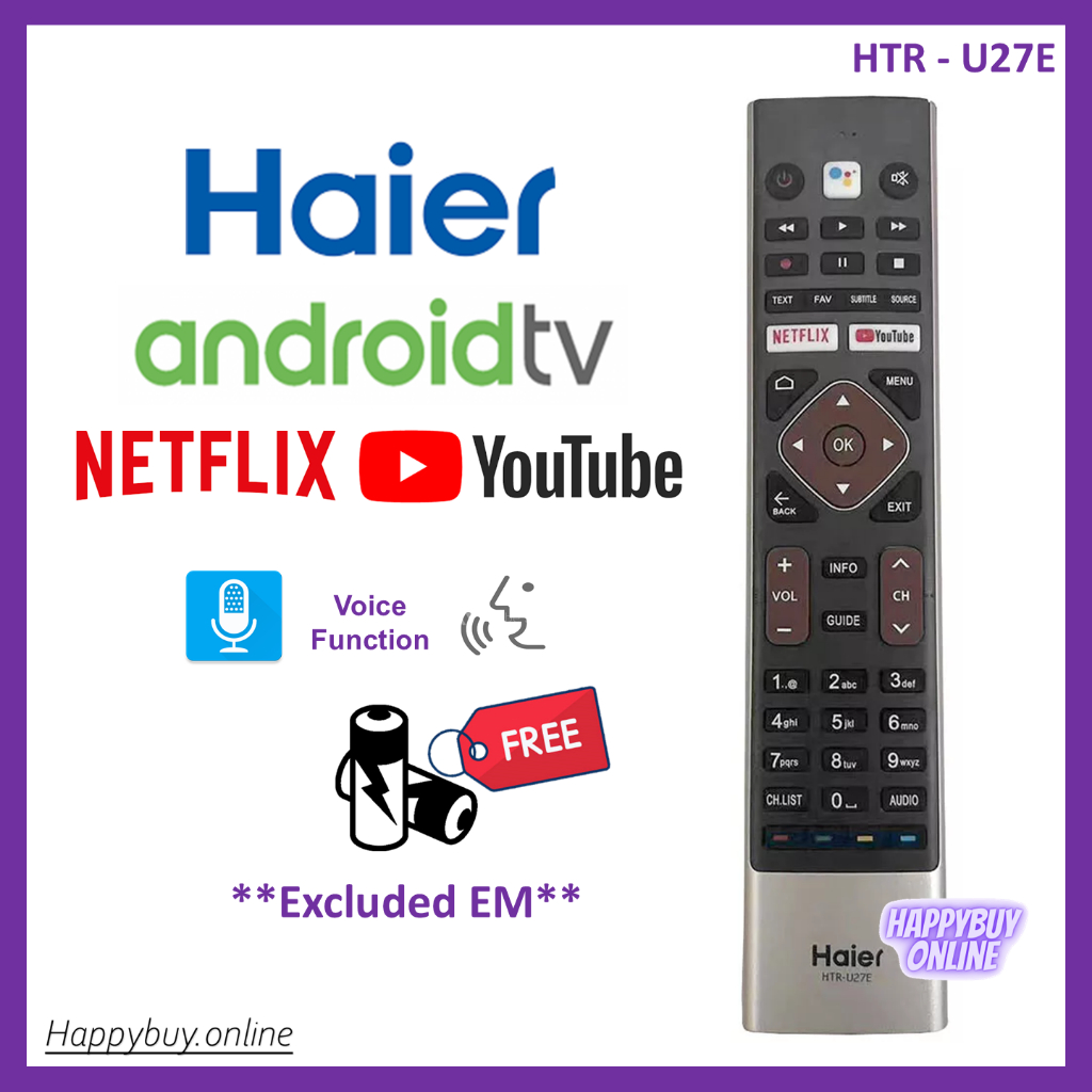 Haier Android Smart 4K TV Remote Control HTR-U27E Voice Function Smart ...