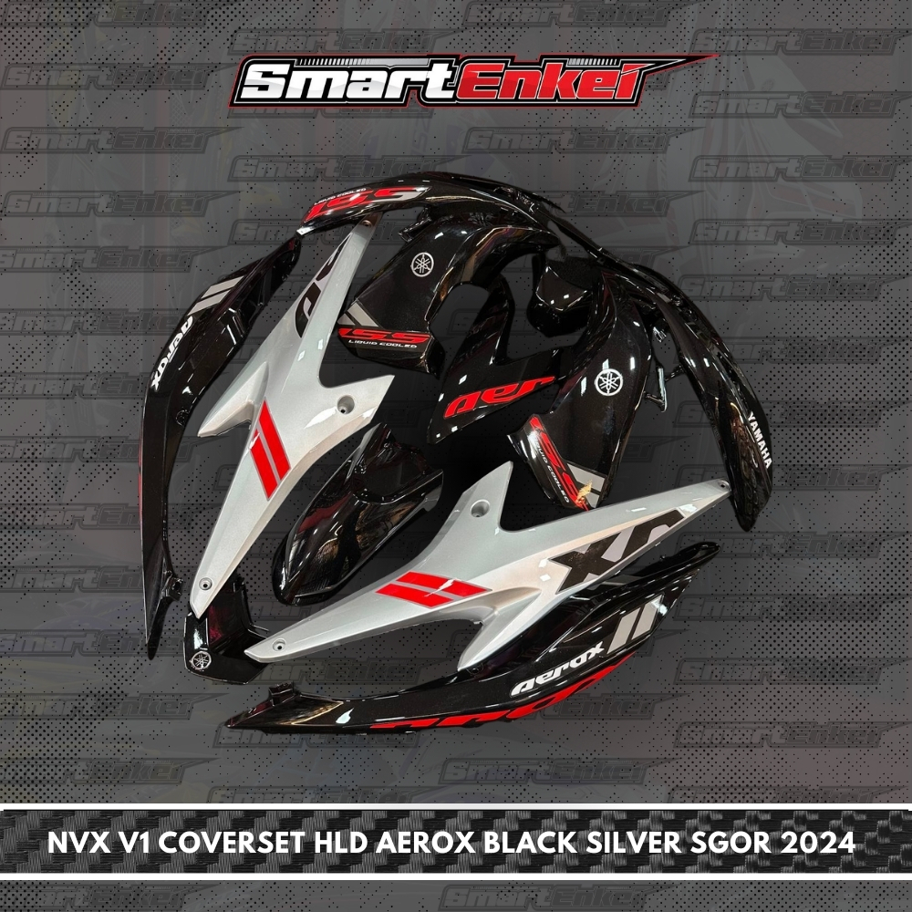 NVX V1 COVERSET HLD AEROX BLACK SILVER SGOR 2024 | Shopee Malaysia