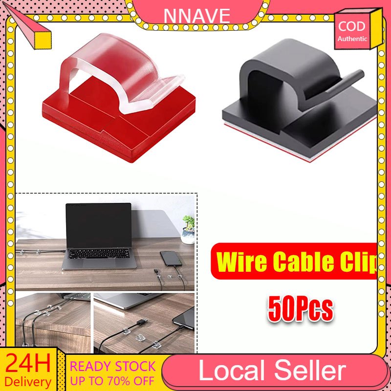 50PCS Cable Clips Self Adhesive Cord Management Wire Holder Electric ...