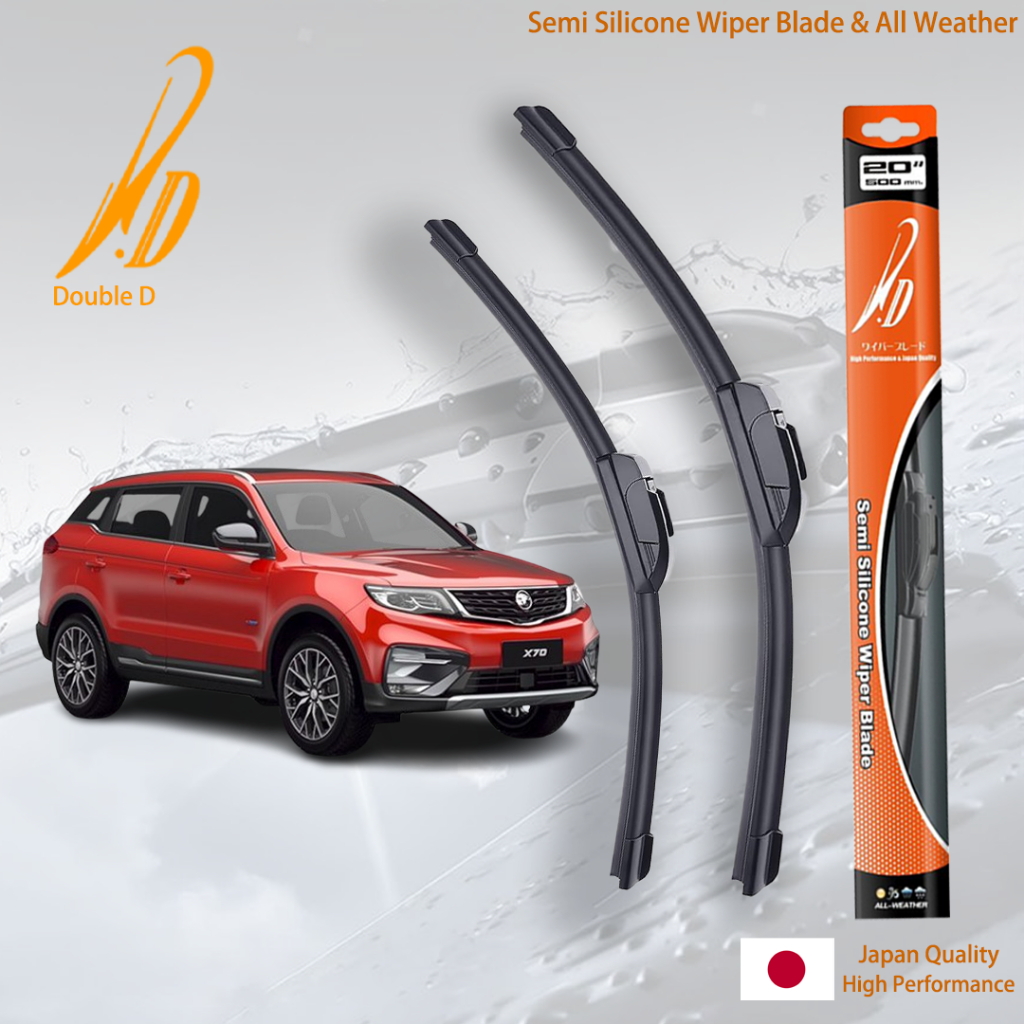 PROTON X70 Double D SEMI SILICONE Wiper Blade (Front Set) JAPAN QUALITY ...