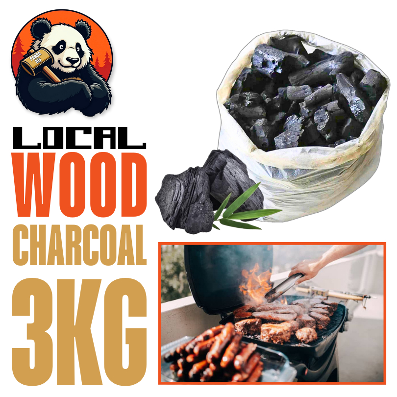 🐼【LOCAL】WOOD CHARCOAL 3KG± BBq Charcoal / Arang Bakau / Mangrove Wood Charcoal / Green charcoal ...