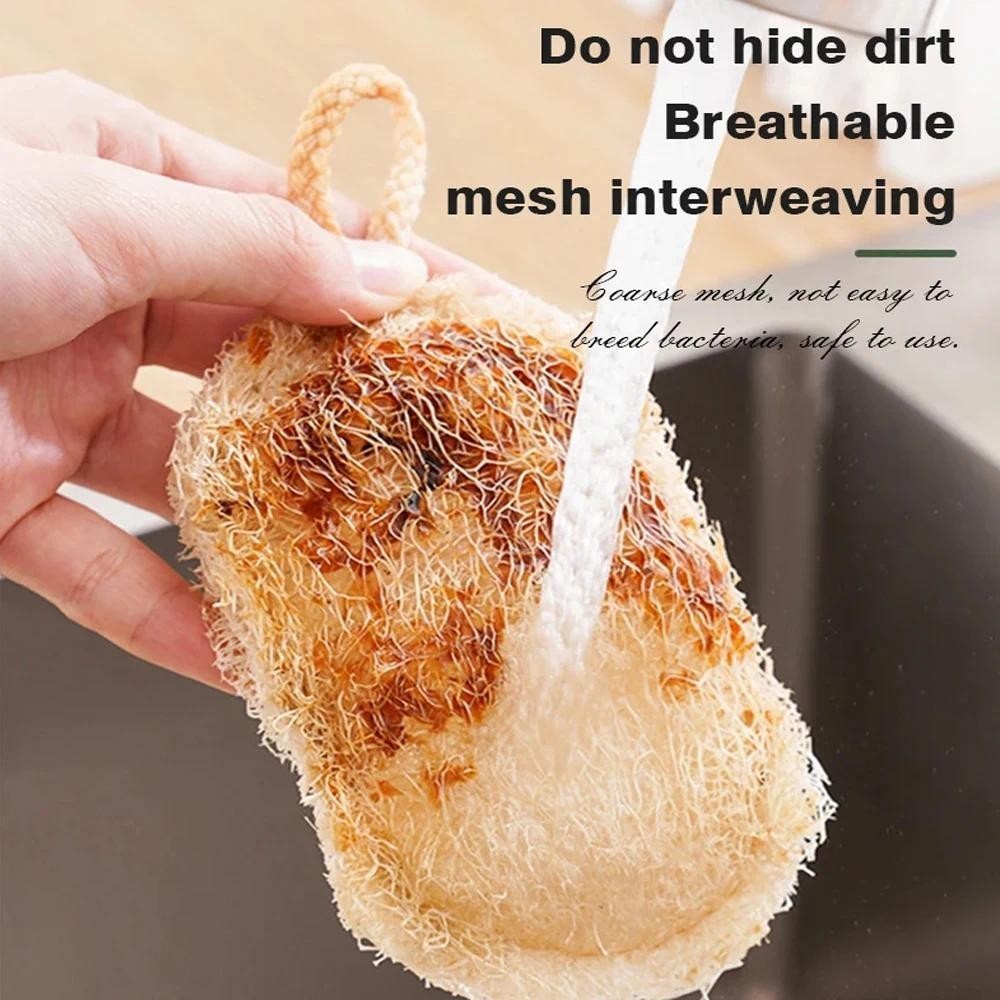 Natural Luffa Dish Washing Cloth Sponge Loofah Scrub Pad Dish Pot Easy ...