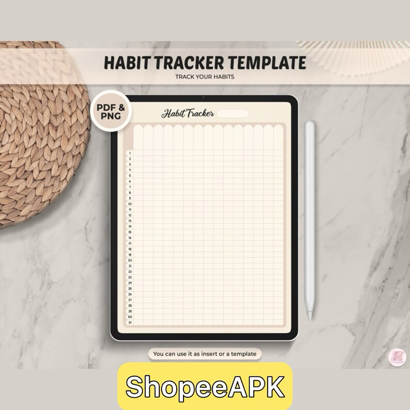Monthly & Daily Habit Tracker 📅: Goodnotes & Notability Template for ...