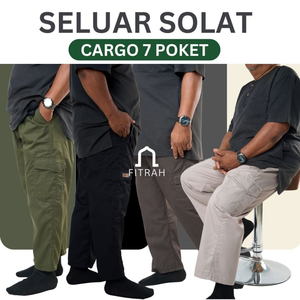 Seluar Solat Cargo 7poket cotton tebal | Shopee Malaysia