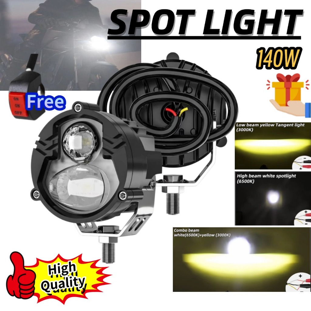 Super Bright 3 Inch Dual colors LED Spot light 140W Combo Beam ...