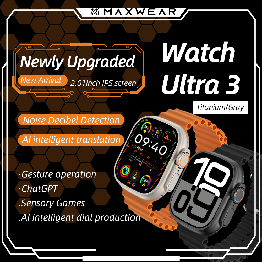 Maxwear Ultra 3+ Smart Watch AI Translation Waterproof Fitness GPS ...
