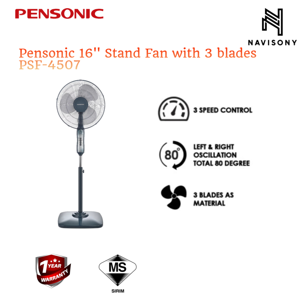 Pensonic 16" Stand Fan with 3 blades PSF-4507 | Shopee Malaysia