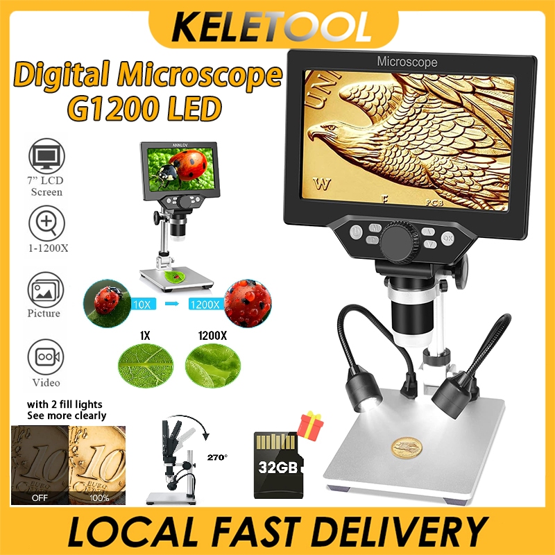 G1200 electronic digital microscope 12 megapixel industrial microscope ...