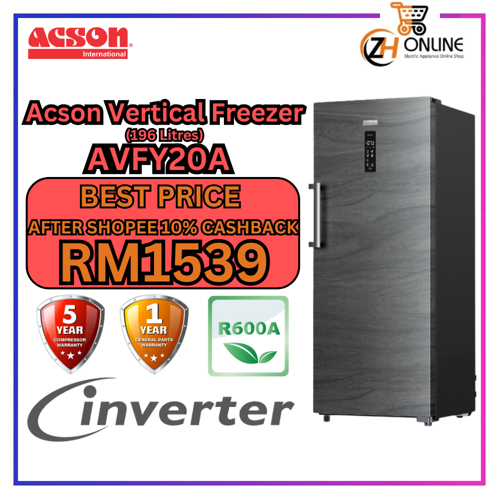 Acson Inverter Vertical Freezer R600A 196 Litres AVFY20A | Shopee Malaysia