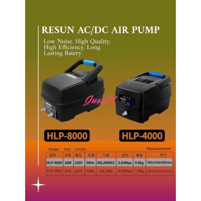 RESUN AC/DC Air Pump HLP-4000/ HLP-8000 | Shopee Malaysia