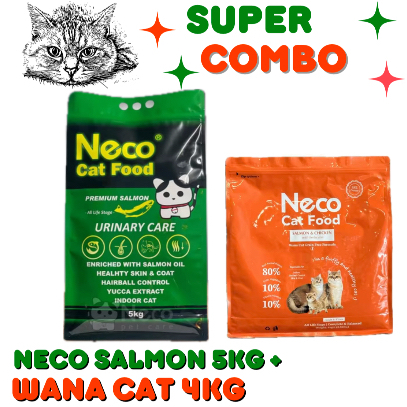 Neco Cat Salmon 5kg + Wana Cat 4kg (Combo) | Shopee Malaysia