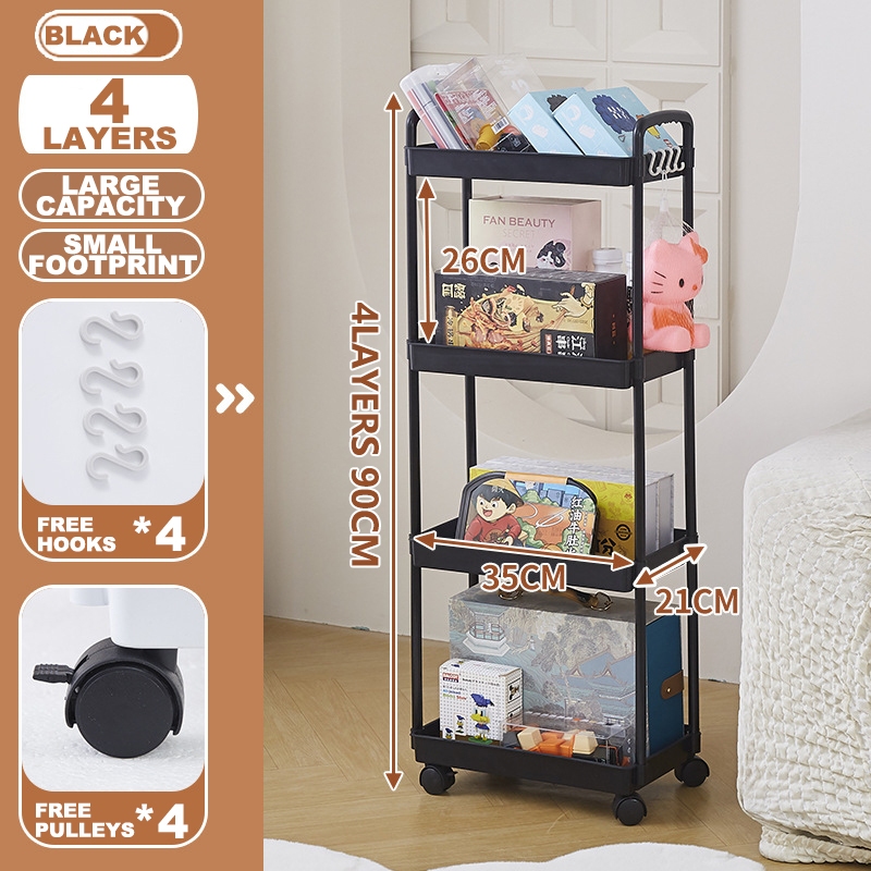 Small trolley shelf Home Kitchen Rack Book Shelving Toys Shelf Rack ...